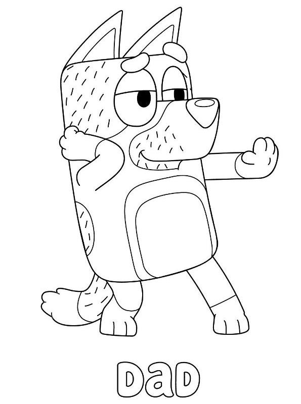 Printable Bluey Family Colouring Pages
