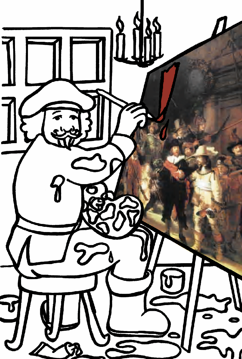 Kids-n-fun.com | 2 coloring pages of Rembrandt van Rijn