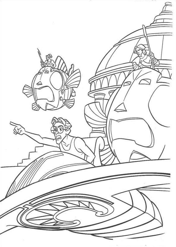 Kids-n-fun.com | Create personal coloring page of Atlantis, the sunken ...