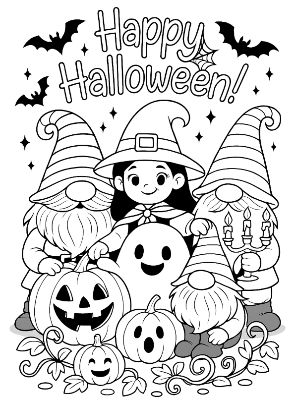 Kids-n-fun.com | Coloring page Happy Halloween Happy Halloween