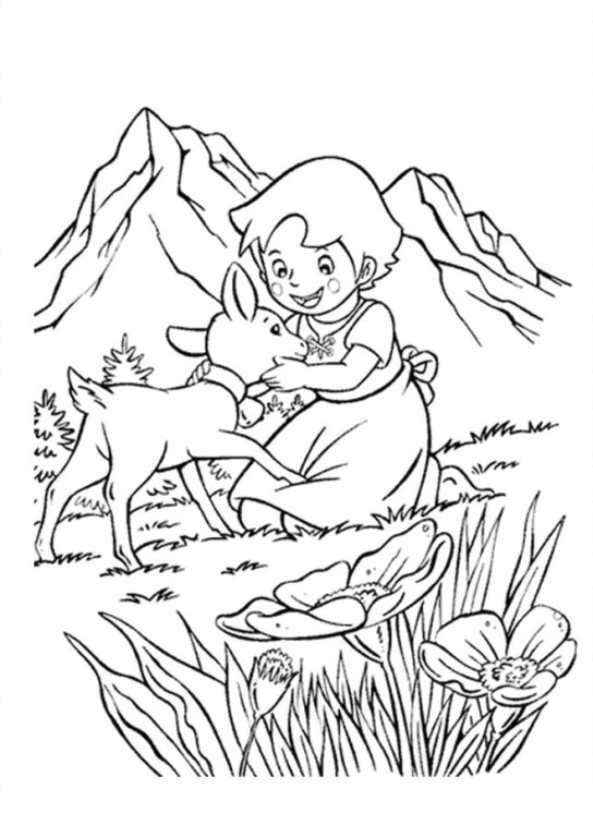 Kids-n-fun.com | Create personal coloring page of Heidi coloring page