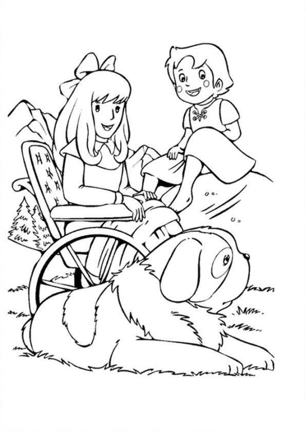 Kids-n-fun.com | Create personal coloring page of Heidi coloring page