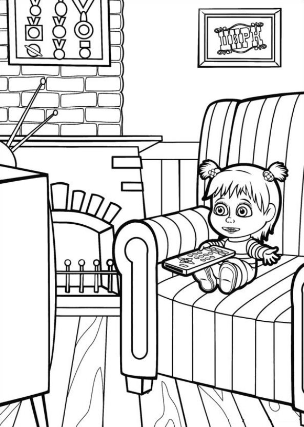 Kids-n-fun.com | Coloring page Mascha and bear Mascha and bear