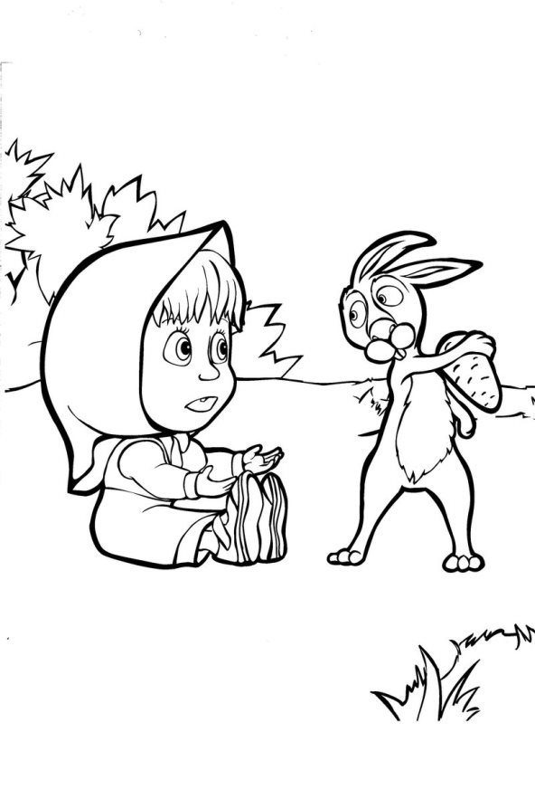 Kids-n-fun.com | Coloring page Mascha and bear Mascha and bear