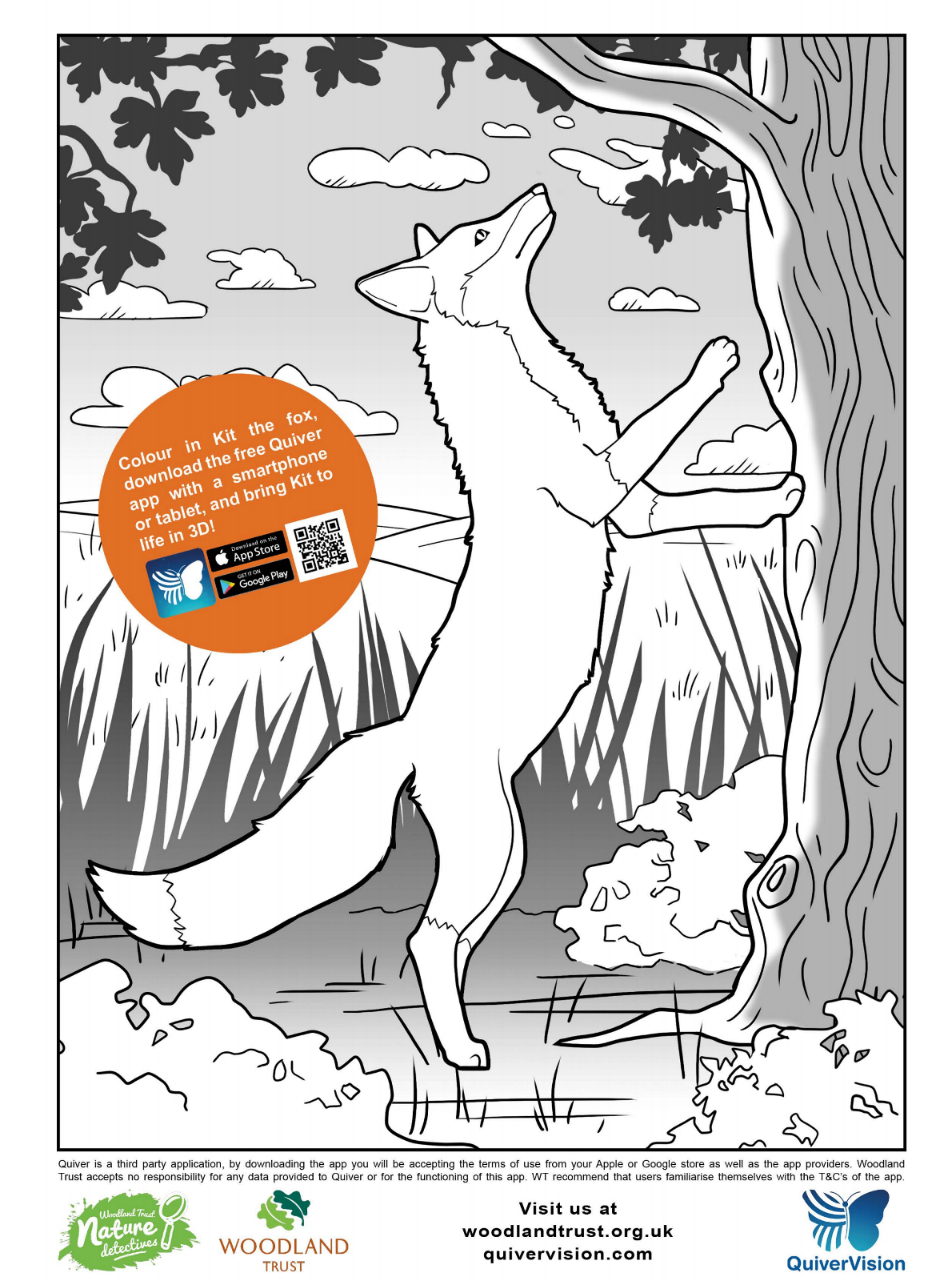 Kids-n-fun.com | Create personal coloring page of fox coloring page